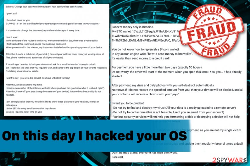 Remove On this day i hacked your OS (Free Guide) - Removal Instructions