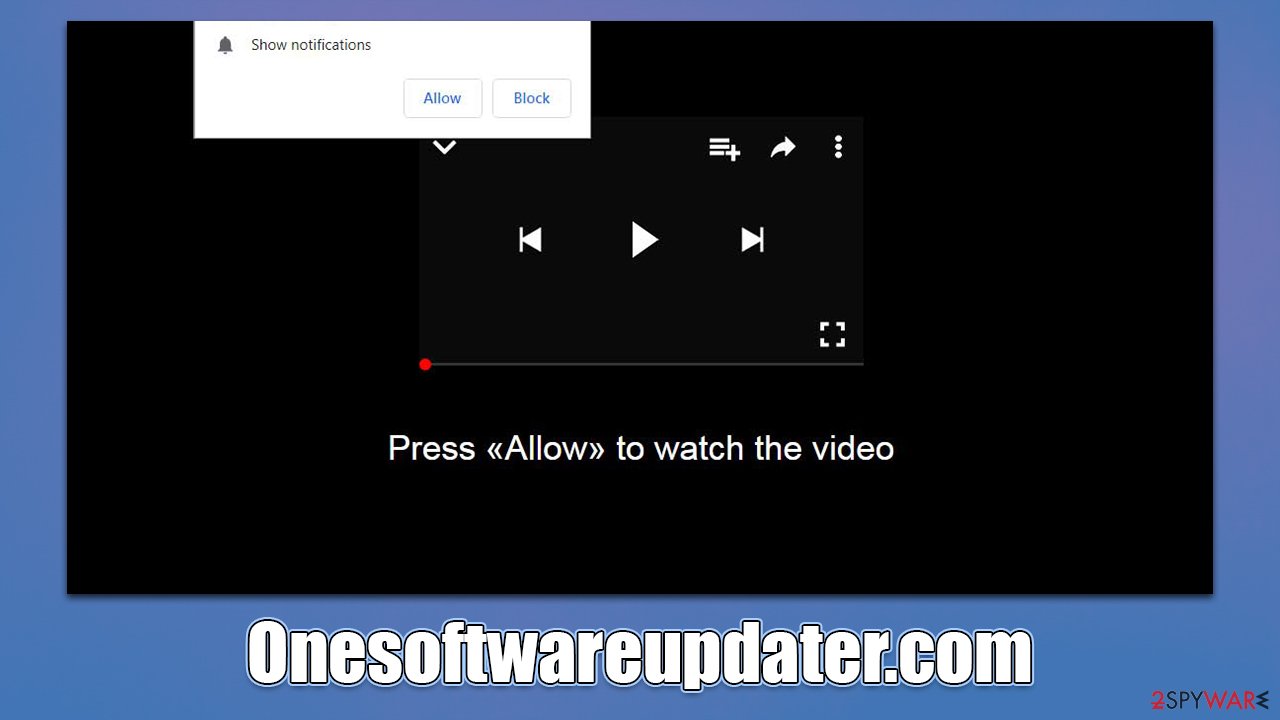 Remove Onesoftwareupdater.com ads (scam) - Free Guide