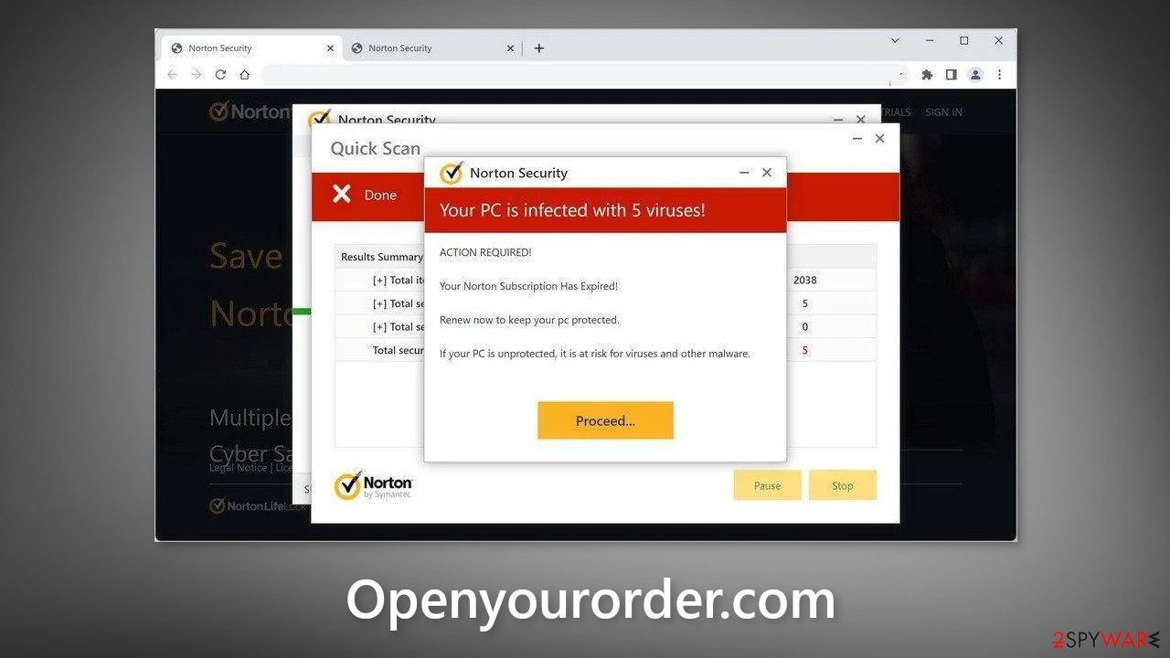 Remove Openyourorder.com ads (fake) - Free Guide