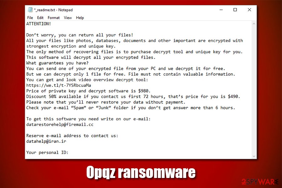 Remove Opqz ransomware (Simple Removal Guide) - Recovery Instructions Included