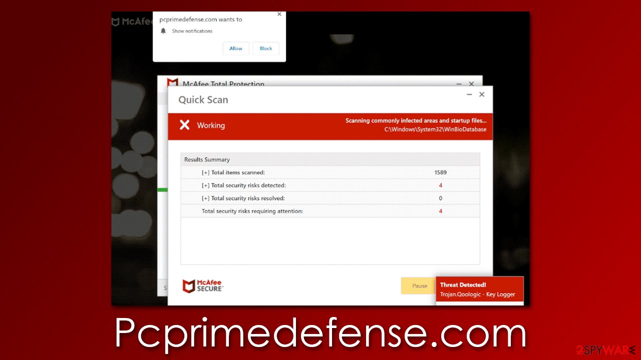 Remove Pcprimedefense.com ads (fake) - Free Instructions