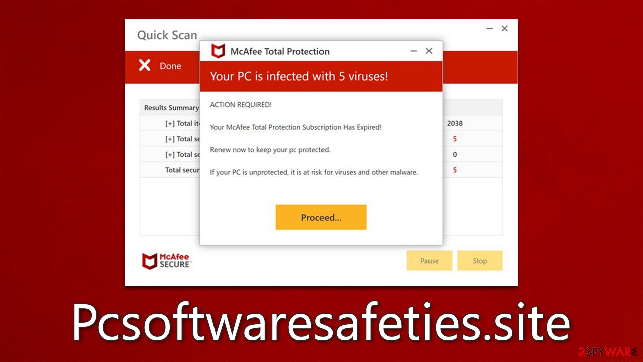 Remove Pcsoftwaresafeties.site ads (scam) - Free Guide