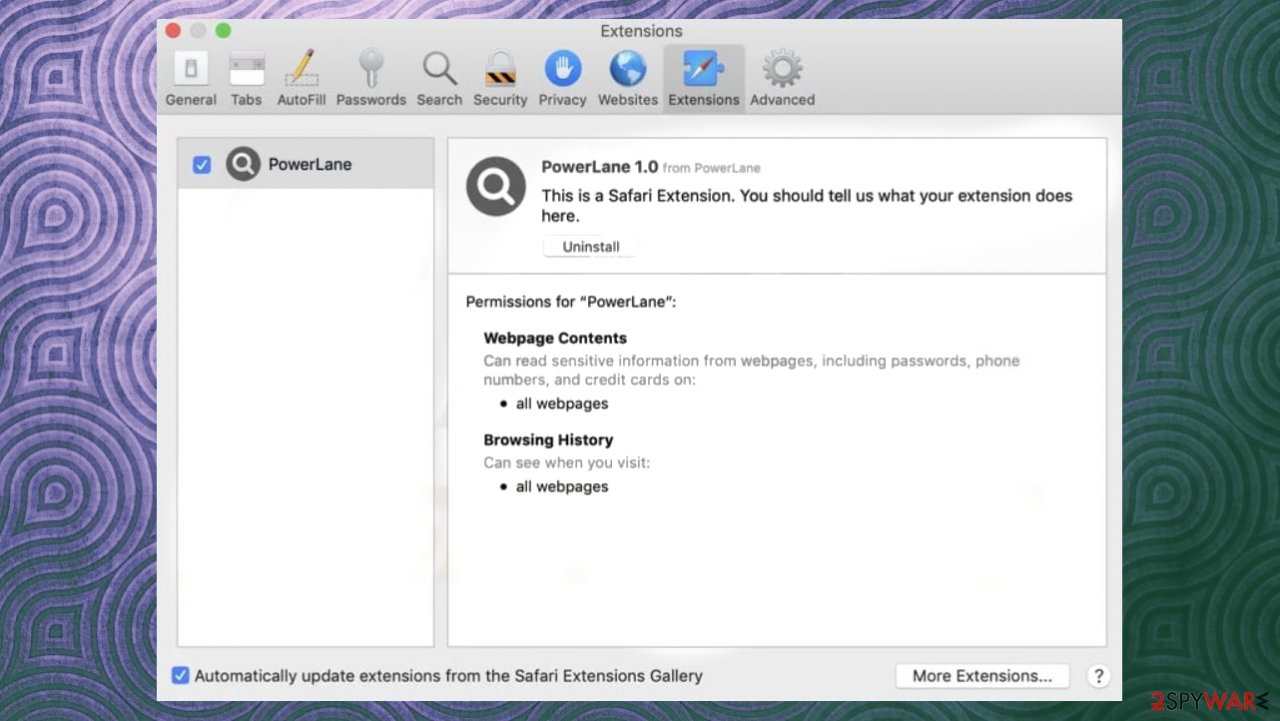 Remove PowerLane mac virus (spam) - Removal Guide