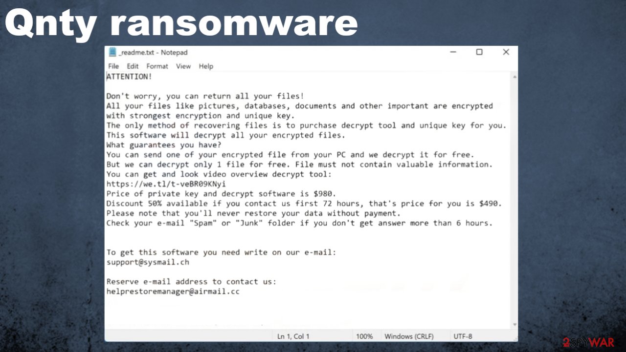 Remove Qnty ransomware (virus) - Decryption Steps Included