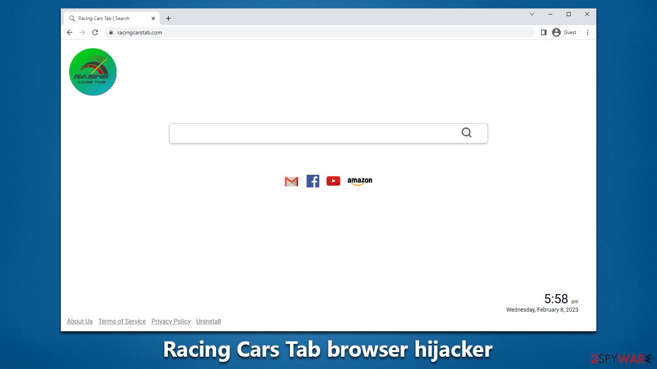 Remove Racing Cars Tab browser hijacker (Chrome, Firefox, IE, Edge) - Free Guide