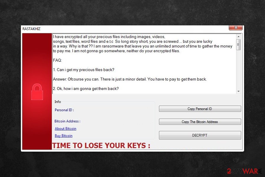 Remove Rastakhiz ransomware / virus (Virus Removal Guide) - Decryption ...