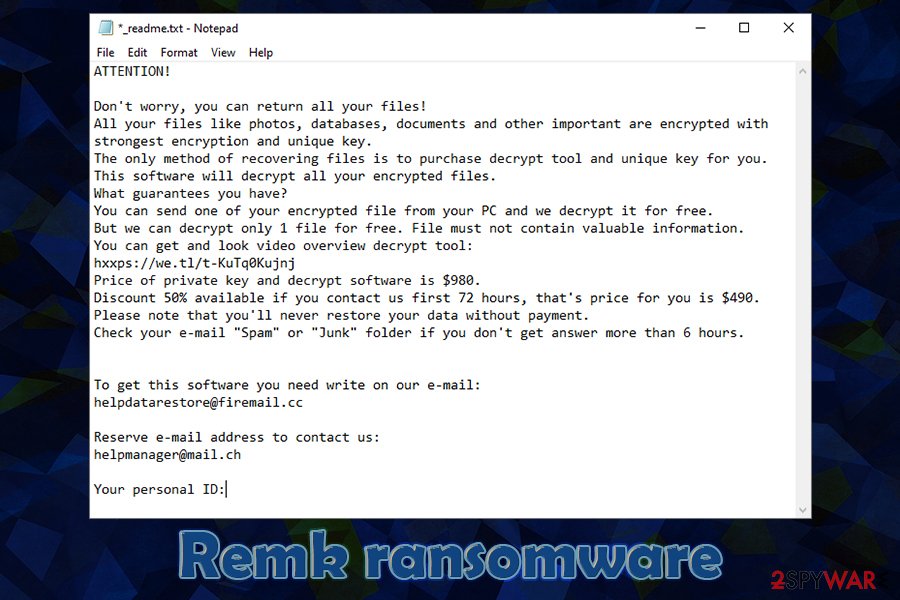 Remove Remk ransomware (Virus Removal Guide) - Decryption Steps Included