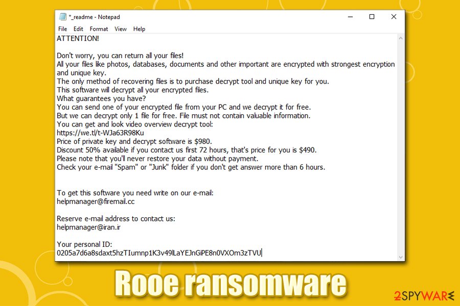 Remove Rooe ransomware (Removal Instructions) - Recovery Instructions ...