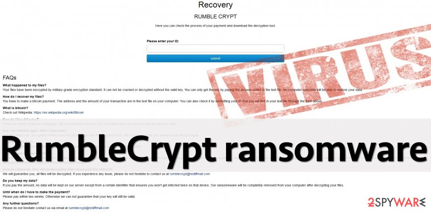 Remove RumbleCrypt ransomware / virus (Virus Removal Guide)