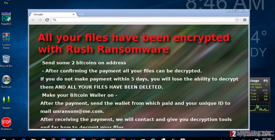 Remove Rush ransomware / virus (Virus Removal Guide)