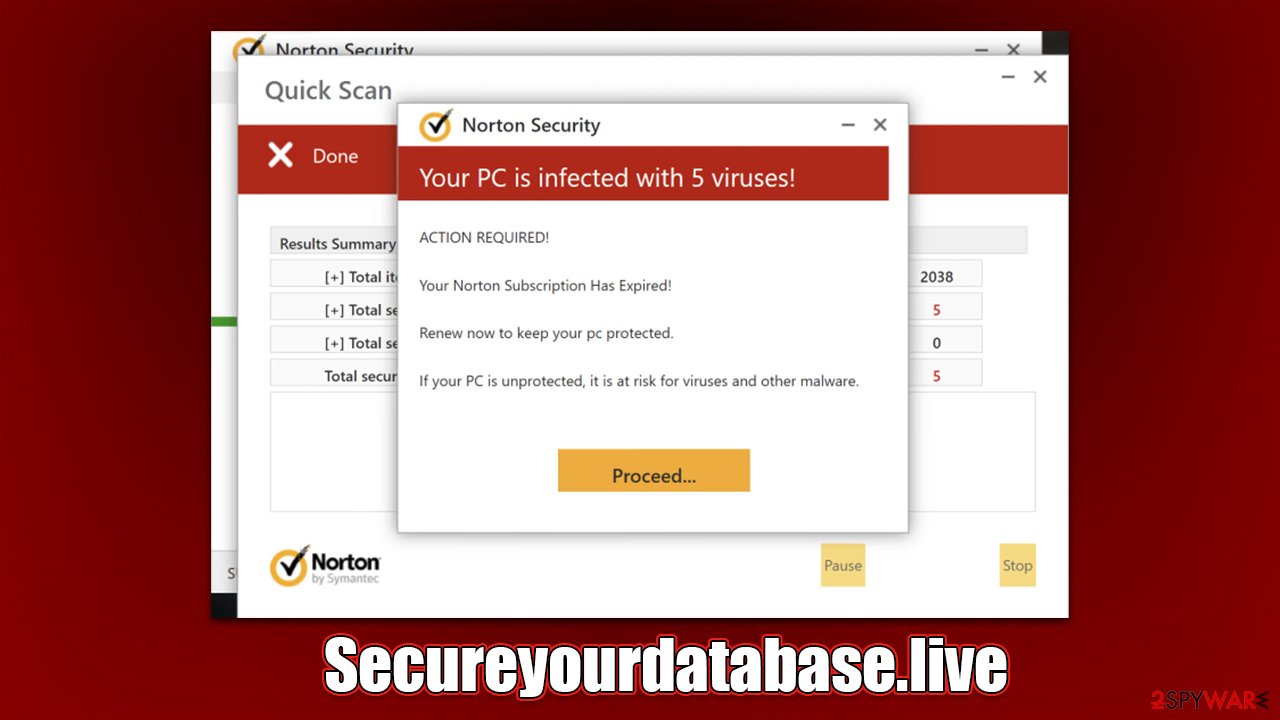 Remove Secureyourdatabase.live ads (scam) - Free Guide Remove Secureyourdatabase.live ads (scam) - Free Guide