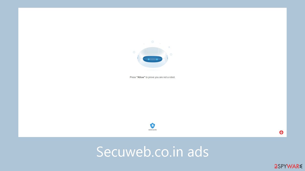 Remove Secuweb.co.in ads (scam) - Free Instructions