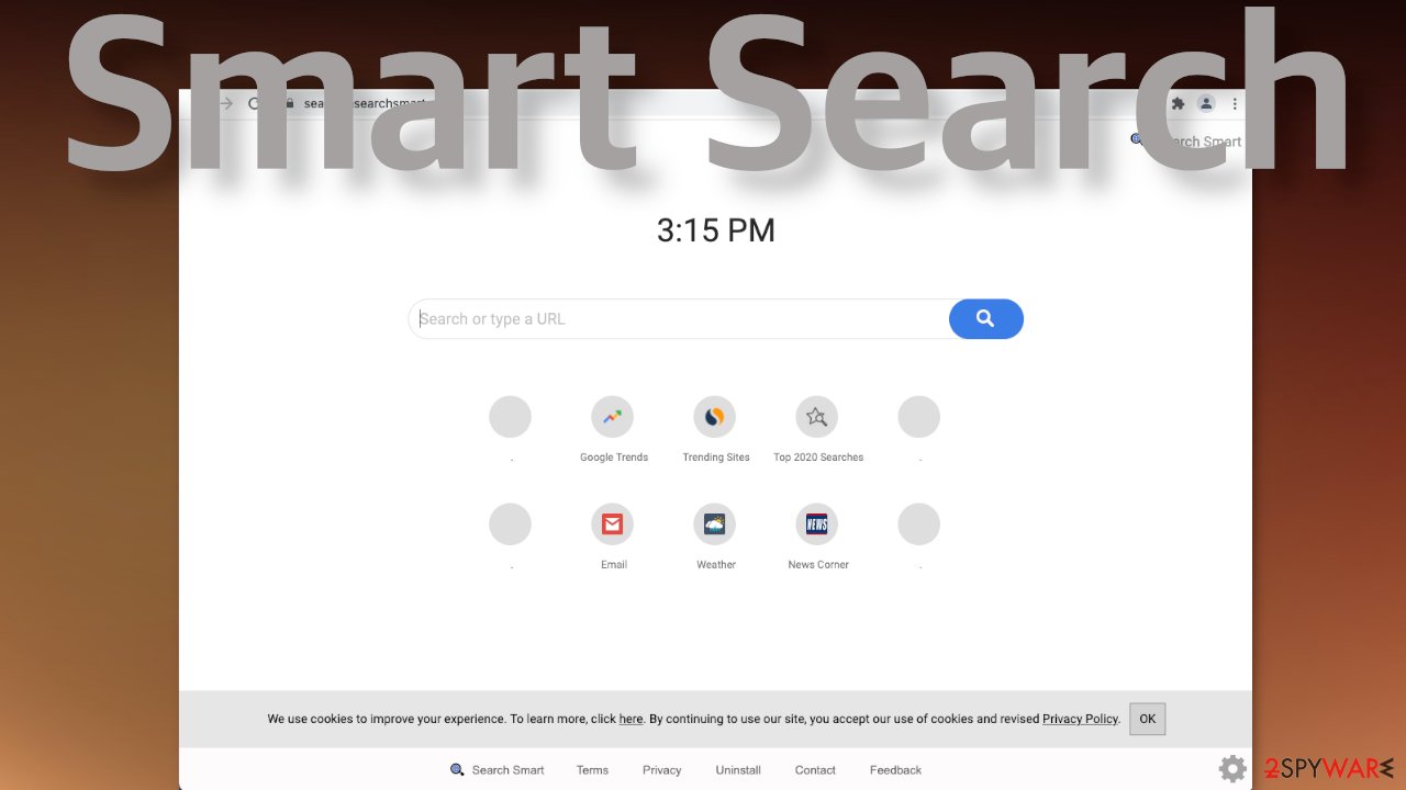 Remove Smart Search browser hijacker (fake) - Chrome, Firefox, IE, Edge