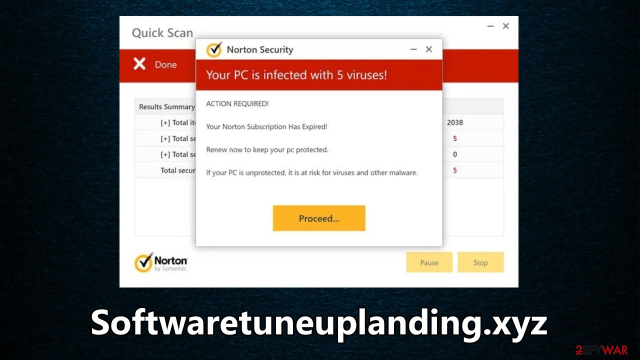 Remove Softwaretuneuplanding.xyz ads (scam) - Free Guide