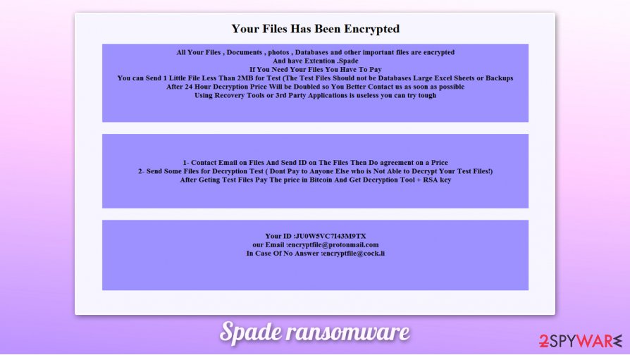Remove Spade ransomware (Virus Removal Guide) - Free Instructions