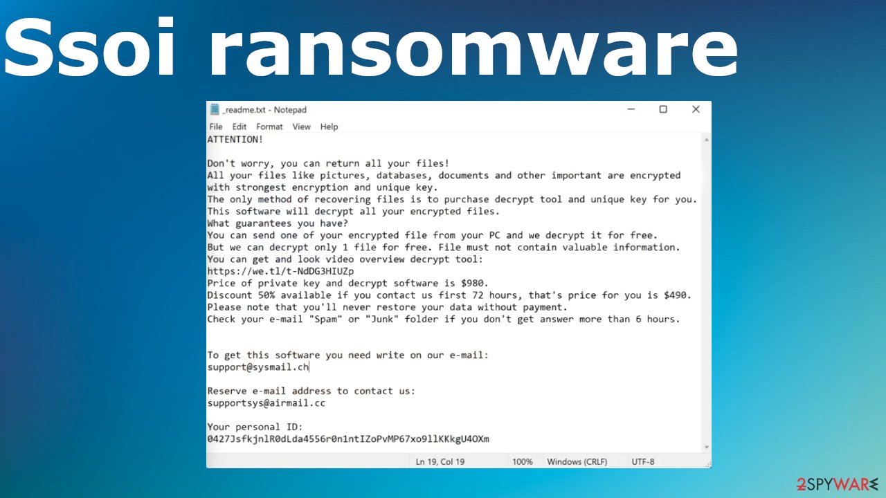 Remove Ssoi ransomware (virus) - Quick Decryption Solution