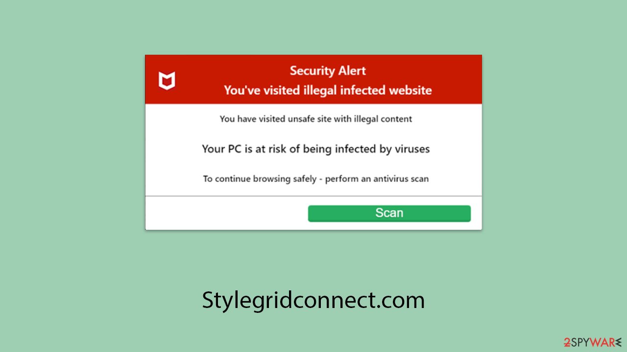 Remove Stylegridconnect.com scam (fake) - Free Instructions