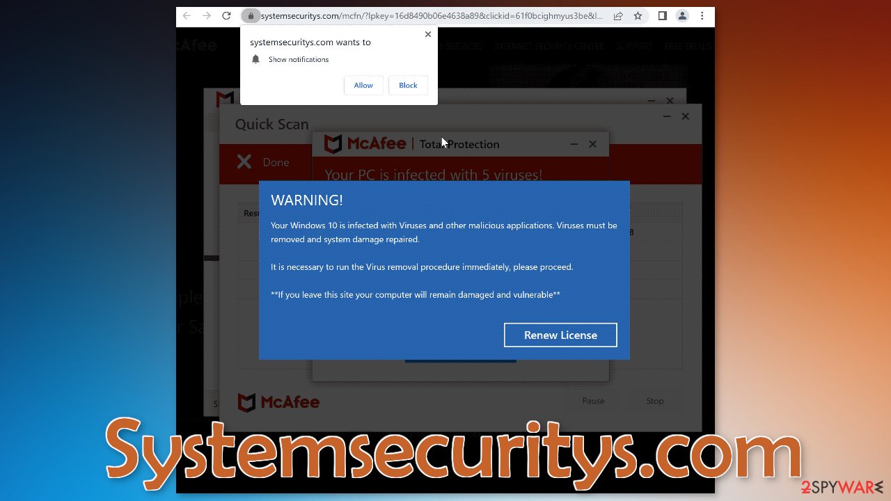 Remove Systemsecuritys.com ads (scam) - Free Instructions