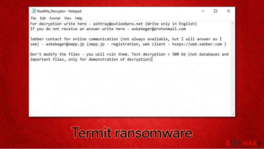 Remove Termit ransomware (Virus Removal Guide) - Recovery Instructions ...