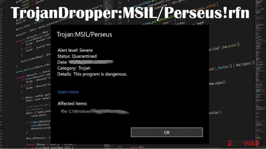 Remove TrojanDropper:MSIL/Perseus!rfn (Removal Instructions) - Free Guide