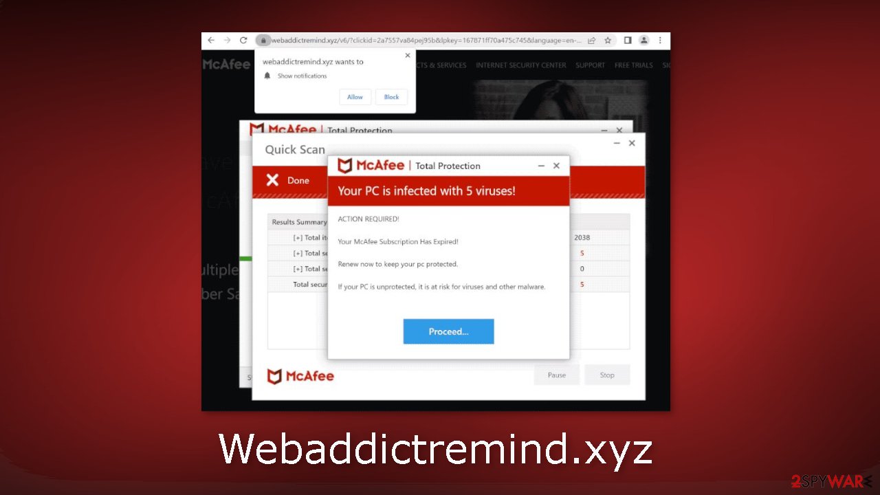 Remove Webaddictremind.xyz ads (fake) - Free Guide