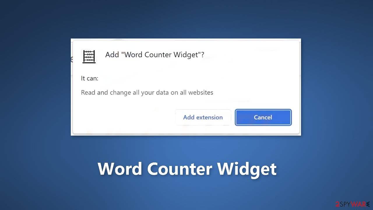 Remove Word Counter Widget adware (spam) - Free Instructions